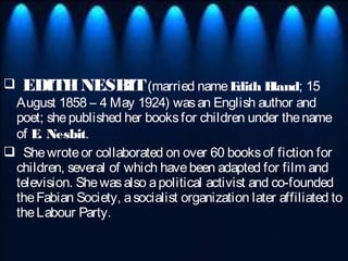 E nesbit | PPT | Poetry | Books and Literature
