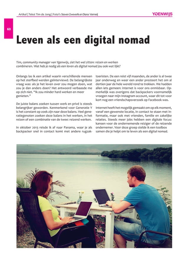 Artikel digital nomads | Ygenwijs Magazine | Editie 8 | PDF