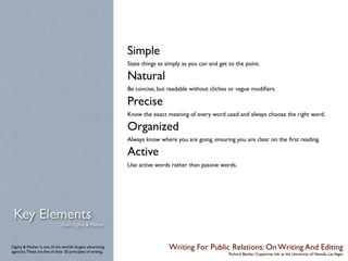 Writing For Public Relations: On Writing And Editing | PPT