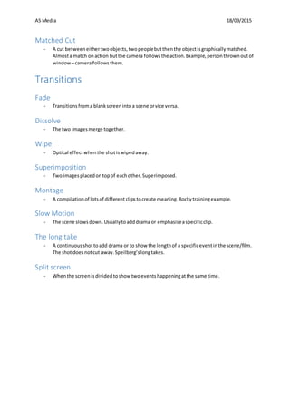 Editing and Transitions | DOCX