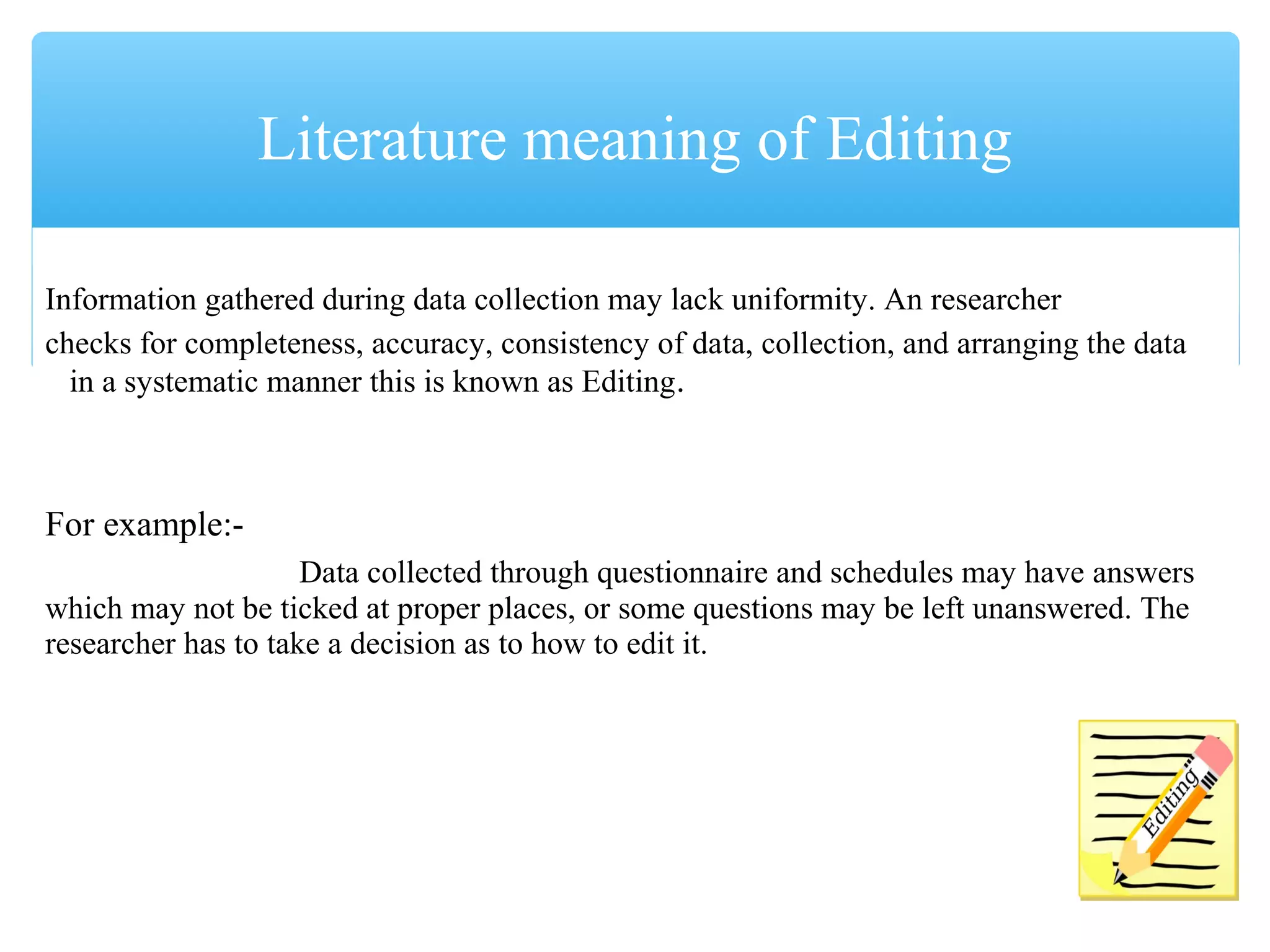 Editing in Research Methodology | PPT