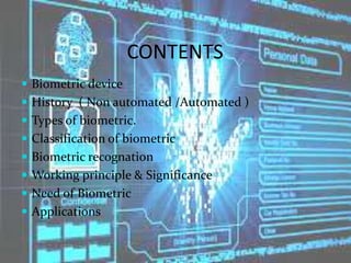 BIOMETRIC (TO PRERVE OUR IDENTY) | PPT