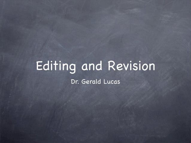 Editing and Revision | PPT