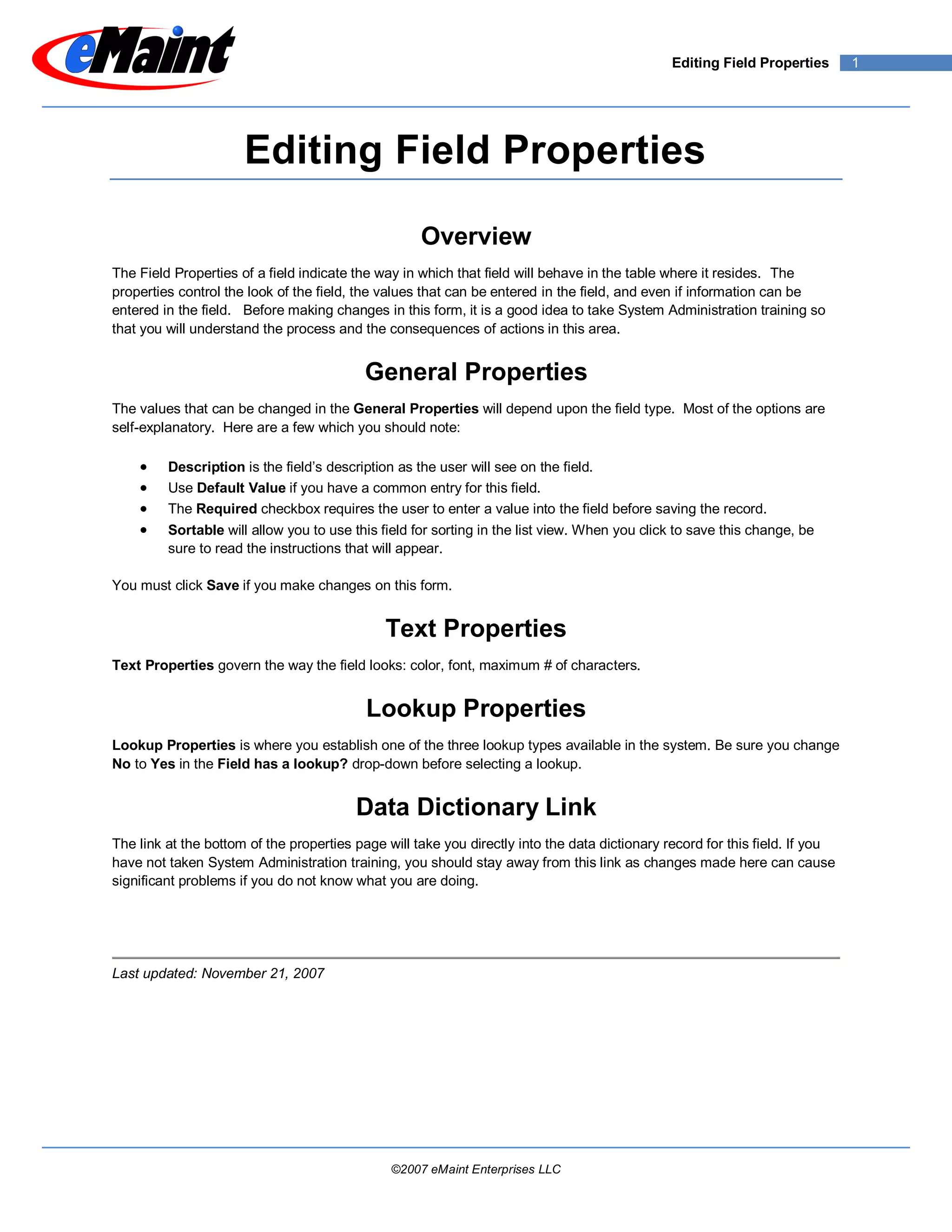 Editing Field Properties | PPT