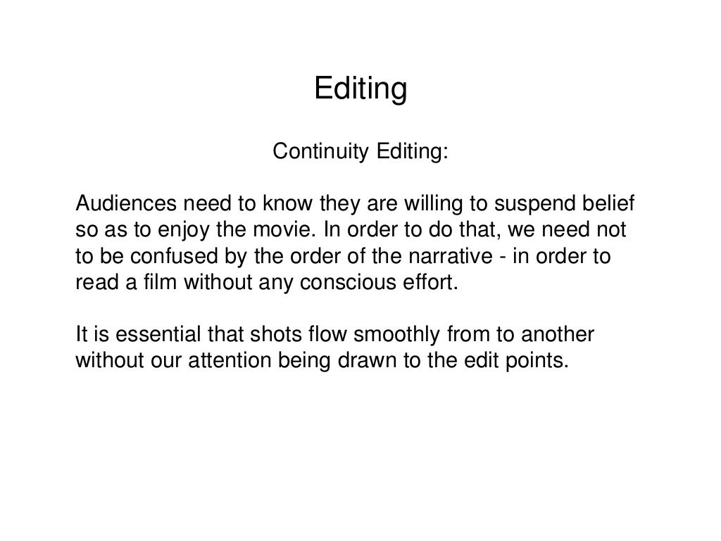 Editing Techniques in Media