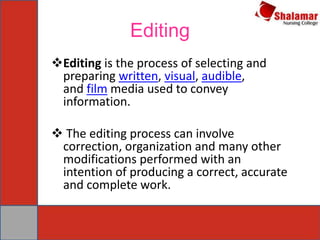editing and proof reading for research and exams | PPTX