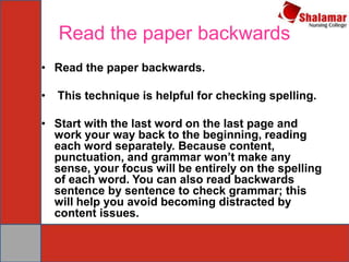 editing and proof reading for research and exams | PPTX