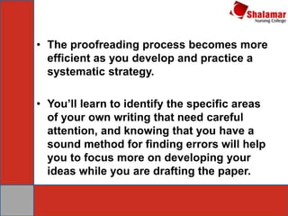 editing and proof reading for research and exams | PPTX