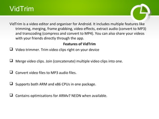 Android Editing applications. | PPT