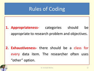 Editing, Coding & Tabulation | PDF