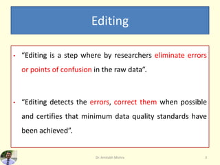 Editing, Coding & Tabulation | PDF