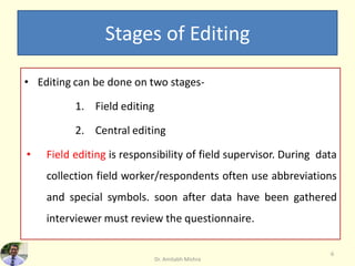 Editing, Coding & Tabulation | PDF