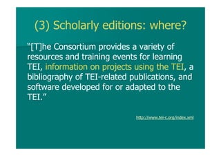 Editing Correspondence. The I in TEI. | PPT