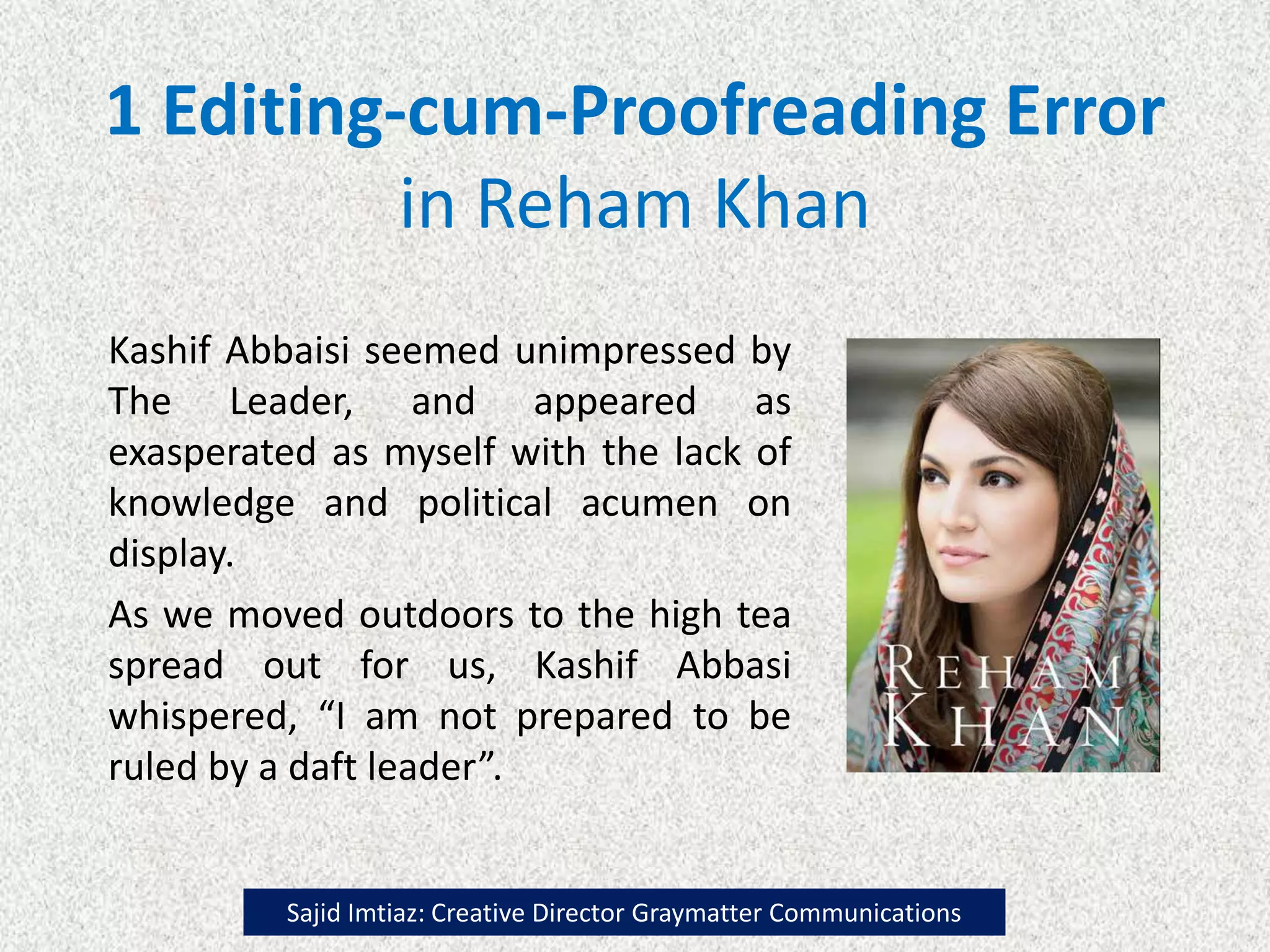 Editing Error in Reham Khan | PPTX