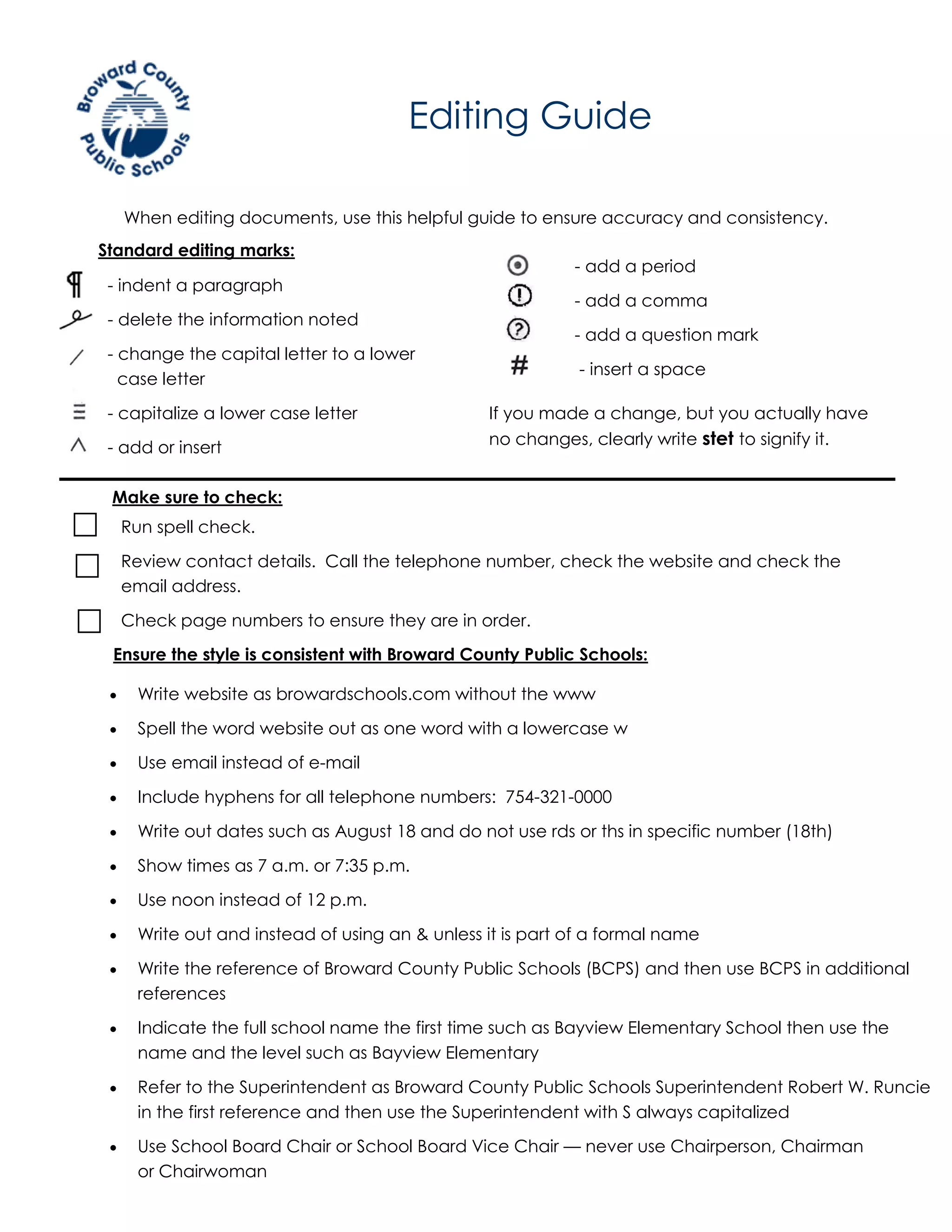 BCPS Editing Guide | PDF | Email | Internet