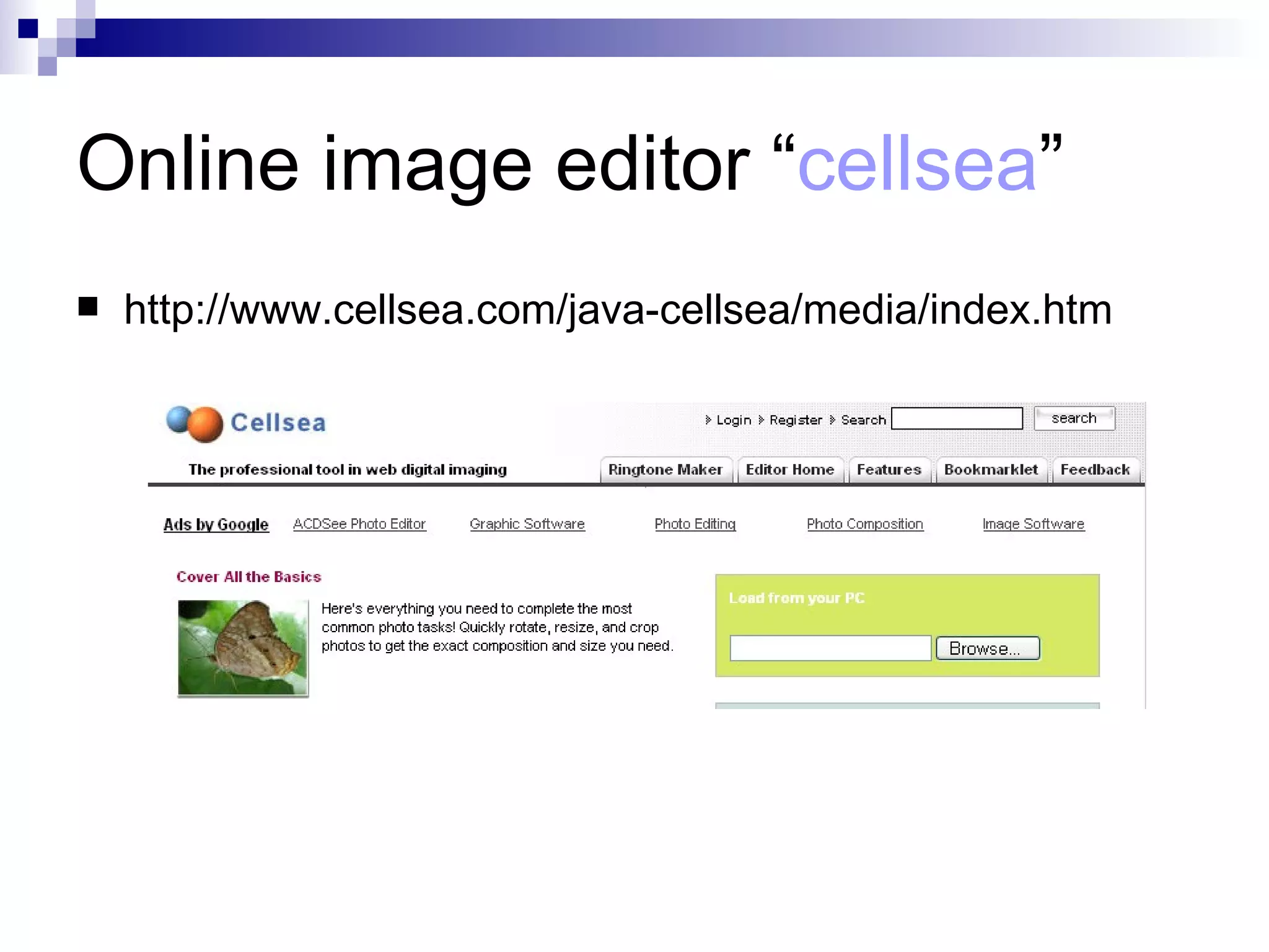 Editing Images Using CellSea | PPT