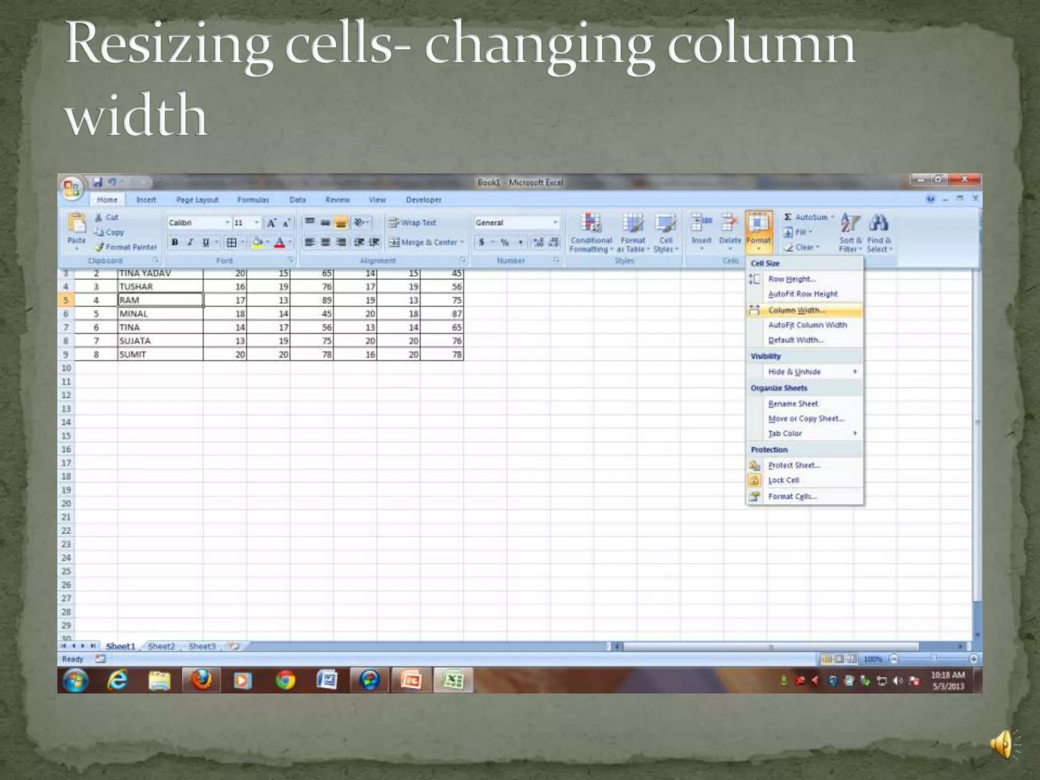 Editing in ms excel | PPTX