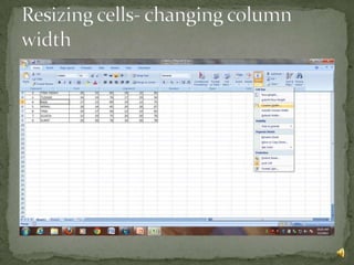 Editing in ms excel | PPTX