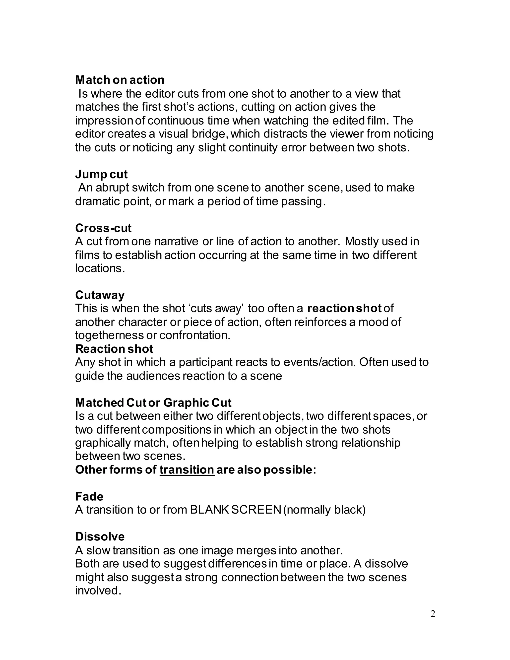 Editing notes sheet | PDF