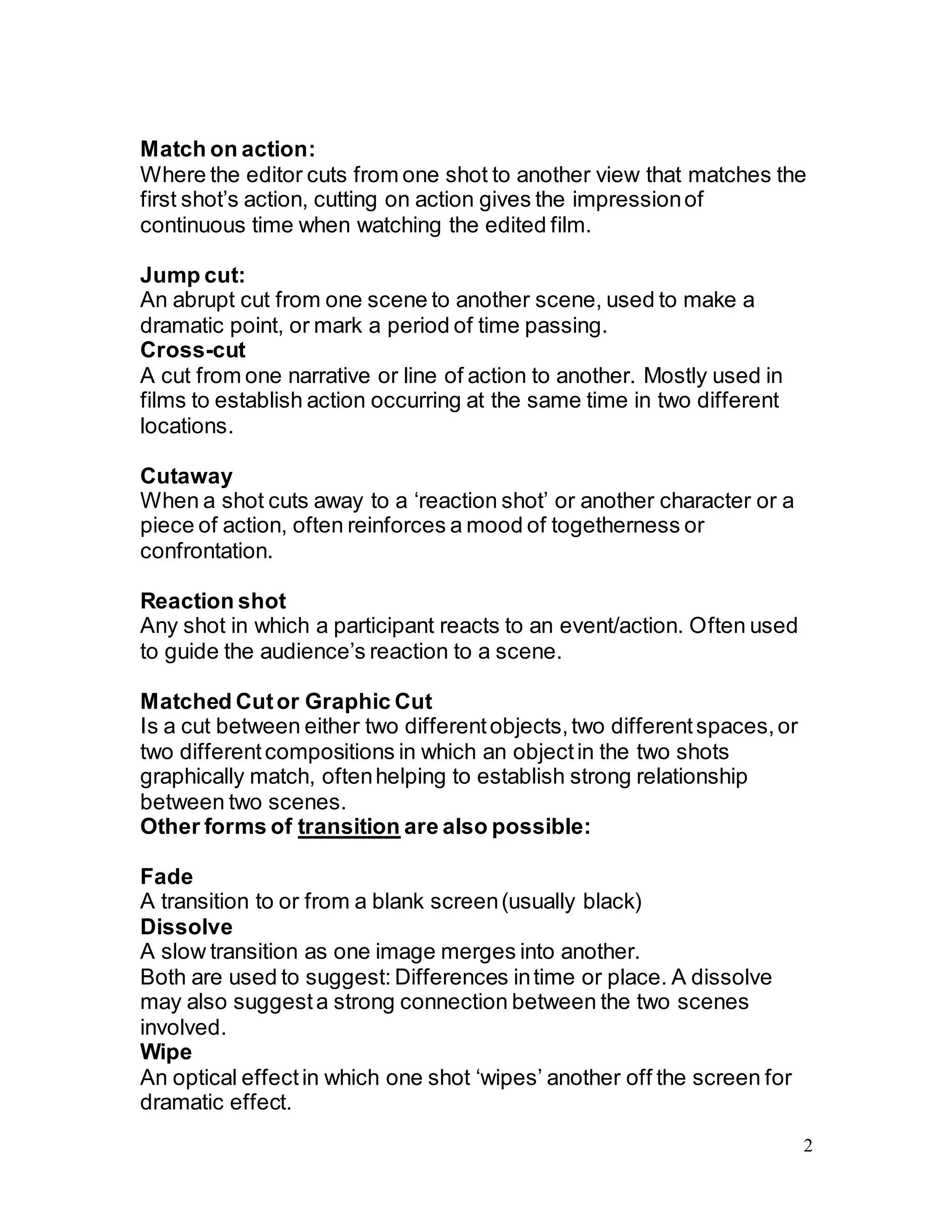 Editing notes sheet | PDF