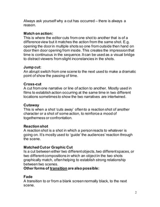 Editing notes sheet | PDF