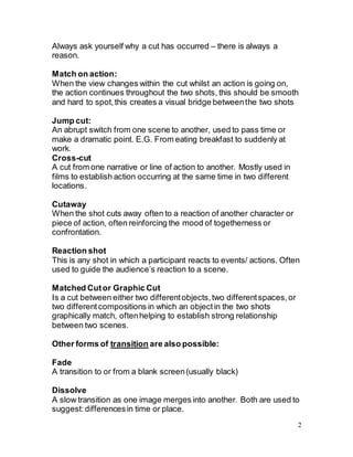 Editing notes sheet | PDF