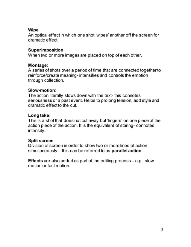 Editing notes sheet | PDF