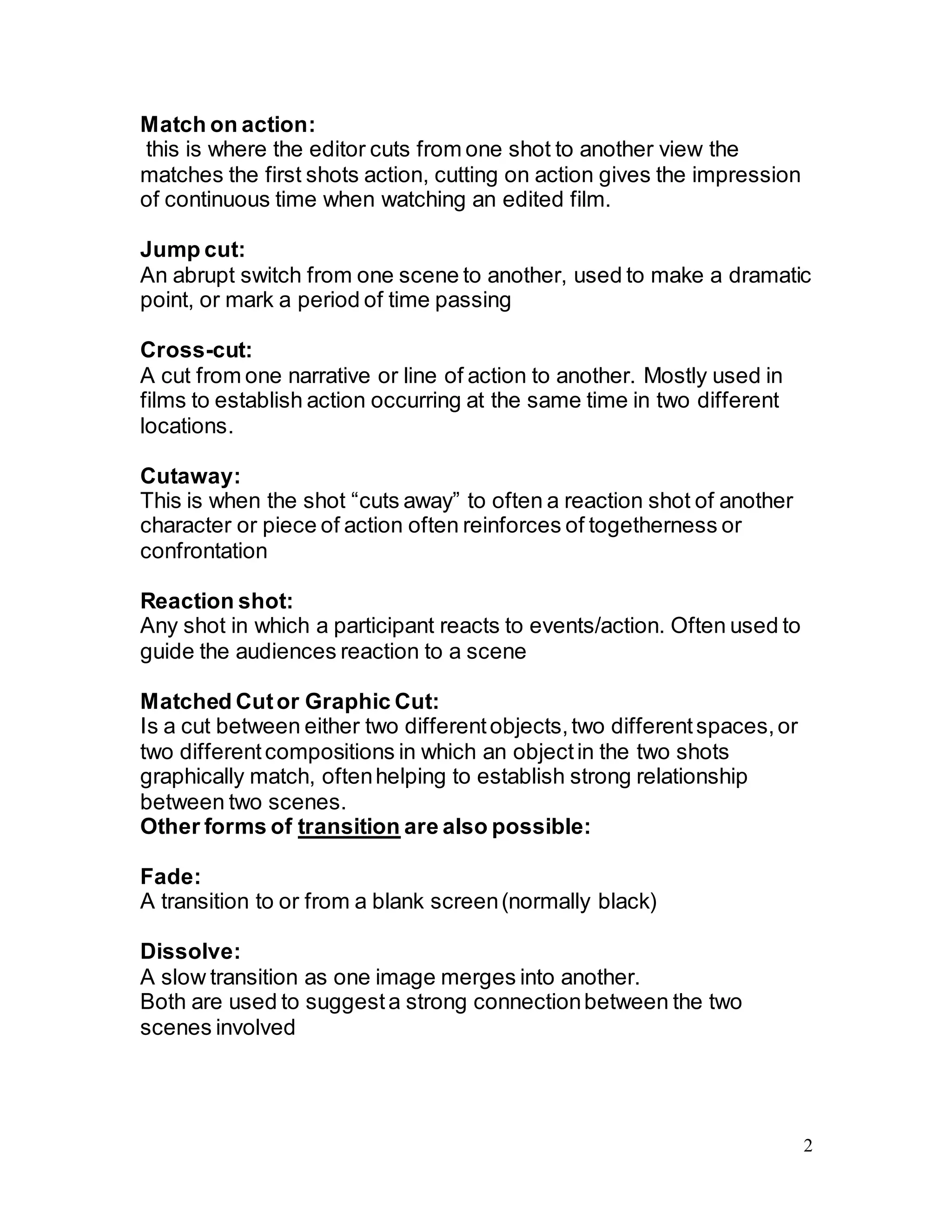 Editing notes sheet | PDF