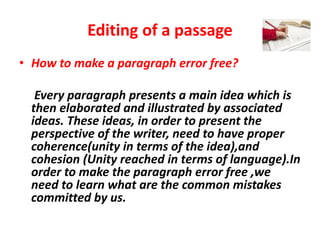 Editing of the passage | PPT