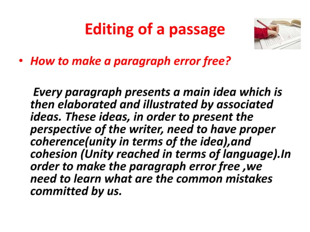Editing of the passage | PPT