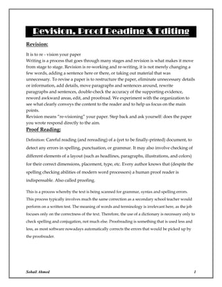 Revision, Editing & Proof reading by Sohail Ahmed | PDF