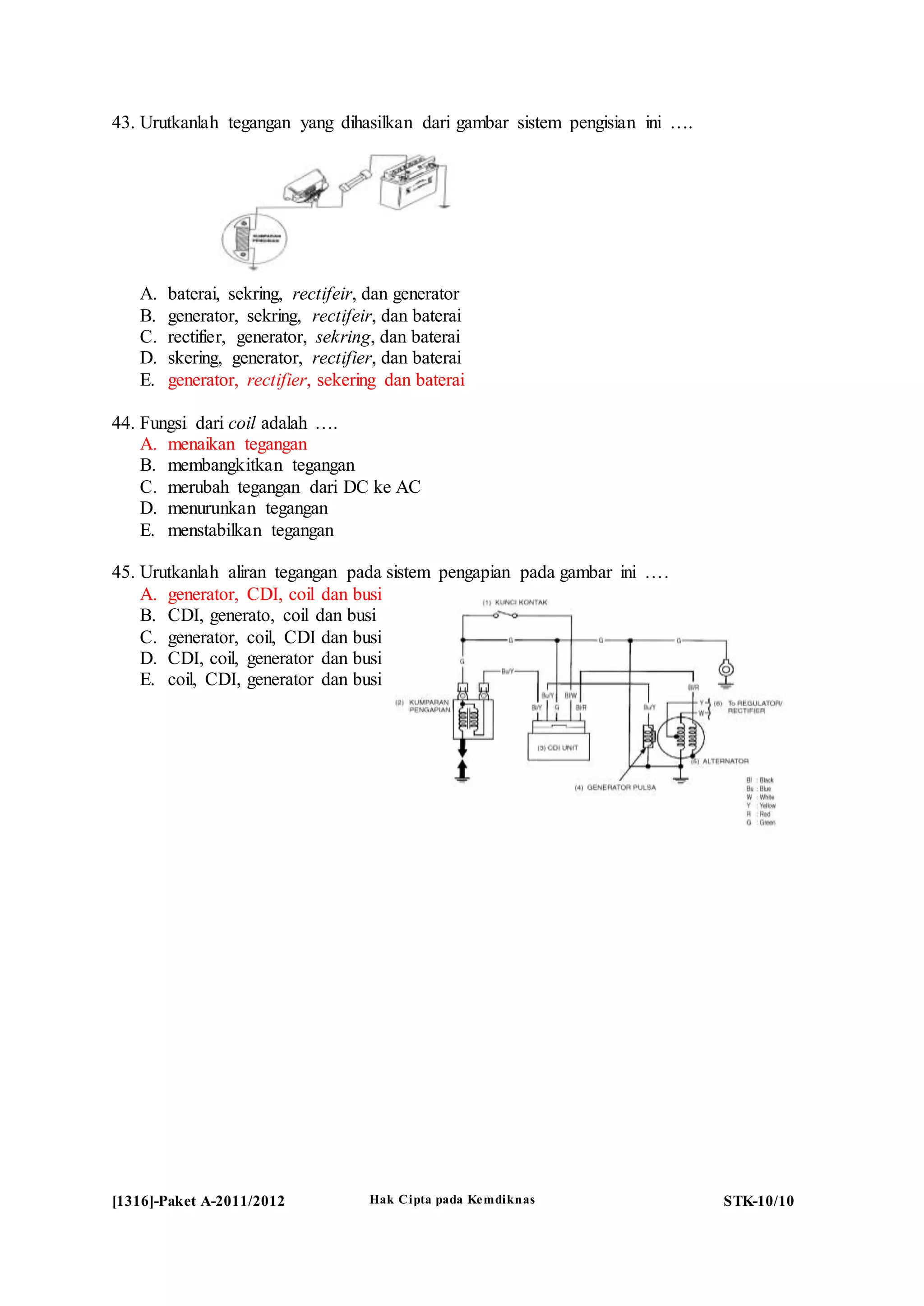 SOAL TEKNIK SEPEDAMOTOR | DOCX