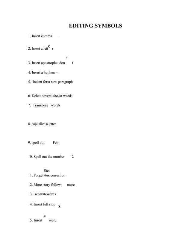 Editing symbols pm | PDF