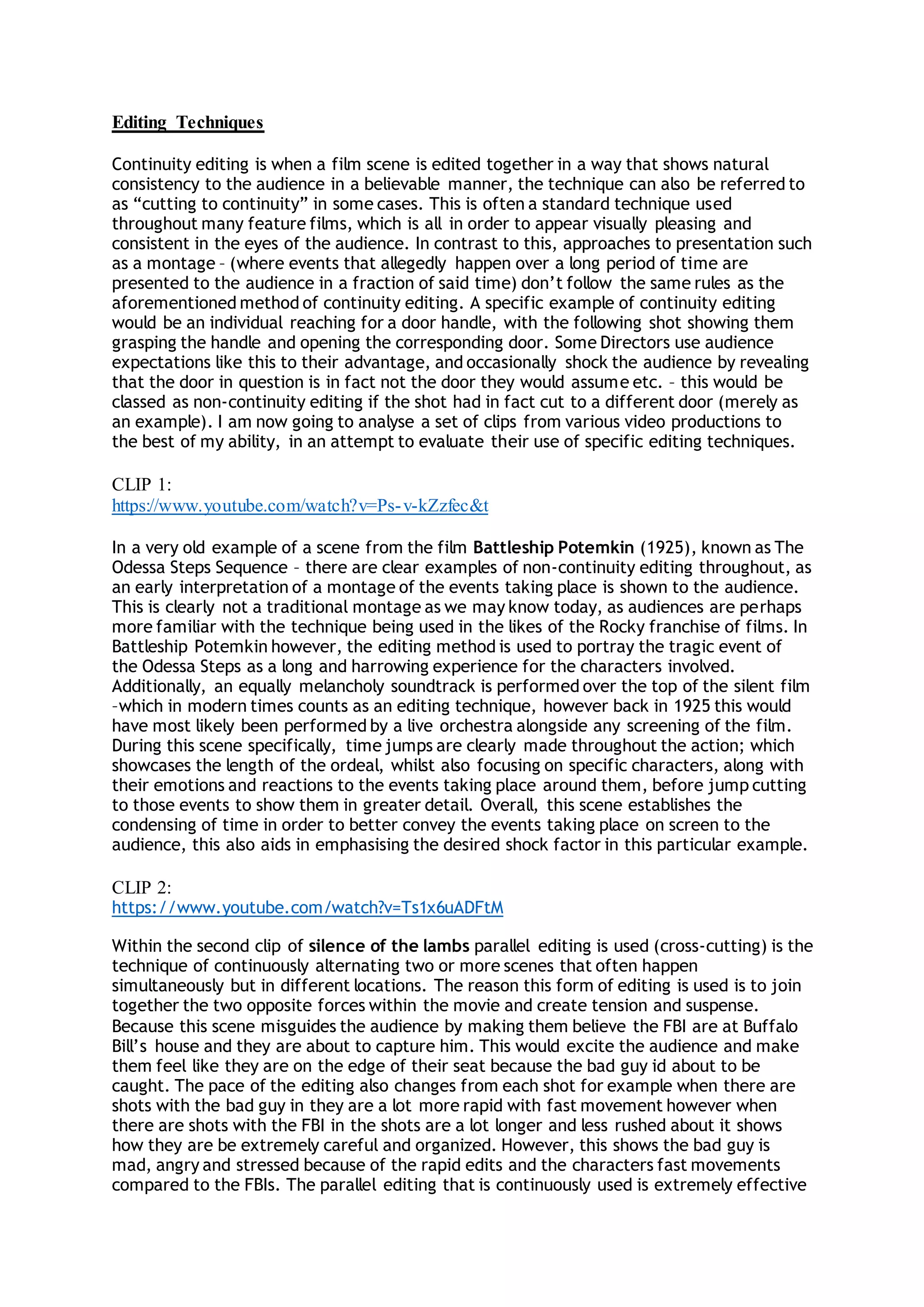 Editing techniques | DOCX