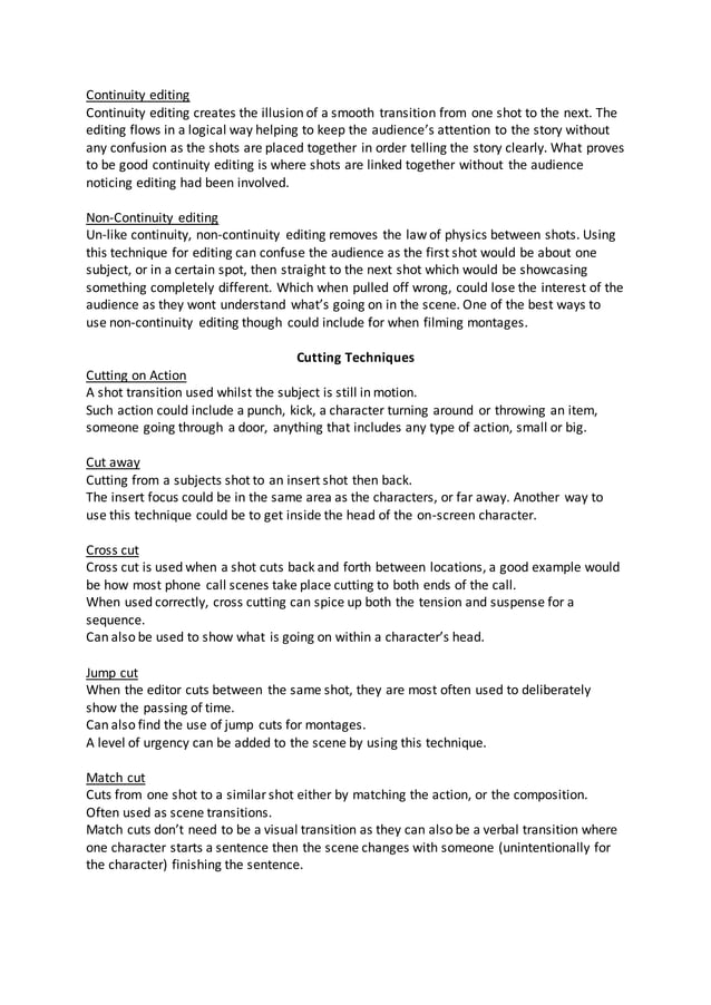 Editing techniques | DOCX