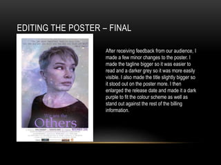Editing the film poster | PPTX