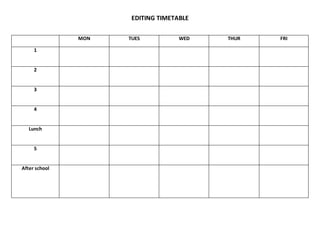 Editing timetable | DOCX