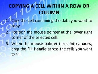 Editing worksheet data (Microsoft Excel) | PPTX