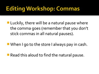 Correctly Using Commas | PPT