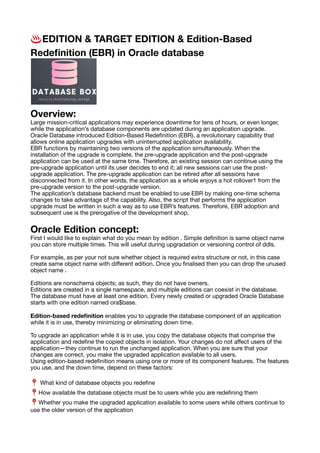 EDITION & TARGET EDITION & Edition-Based Redefinition (EBR) in Oracle | PDF