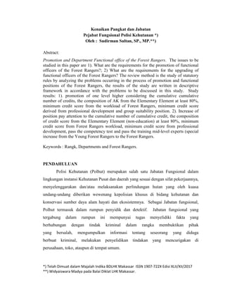 kenaikan pangkat dan jabatan bagi fungsional polhut | PDF