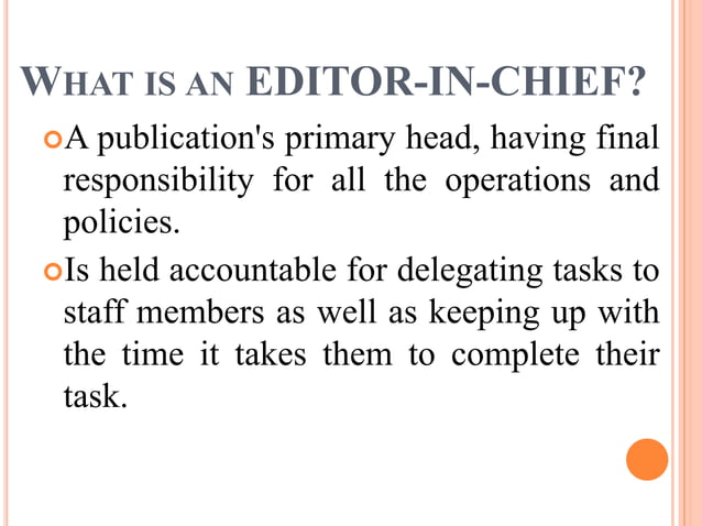 Editor in-chief | PPT