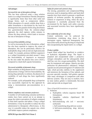 Design, Development, and Evaluation of Nsaid Drug in Soft gel Dosage ...