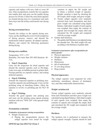 Design, Development, and Evaluation of Nsaid Drug in Soft gel Dosage ...