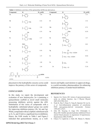 Molecular Modeling of Some Novel 4(3h) - Quinazolinone Derivatives | PDF