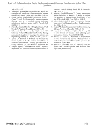 Evaluation Optimized Chewing Gum Formulations against Commercial ...