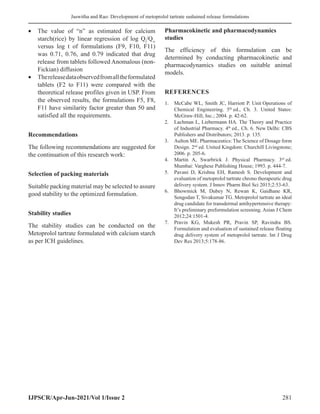 Development of Metoprolol Tartrate Sustained Release Formulations by ...