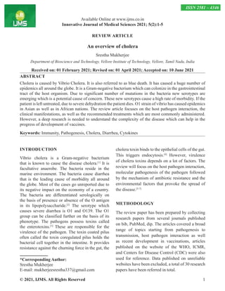 An overview of cholera An overview of cholera | PDF