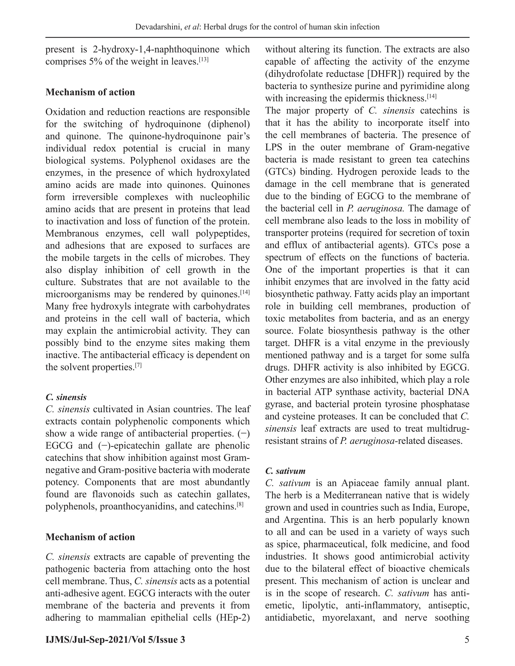 Herbal drugs – an alternative to antibiotics in controlling human skin infection | PDF