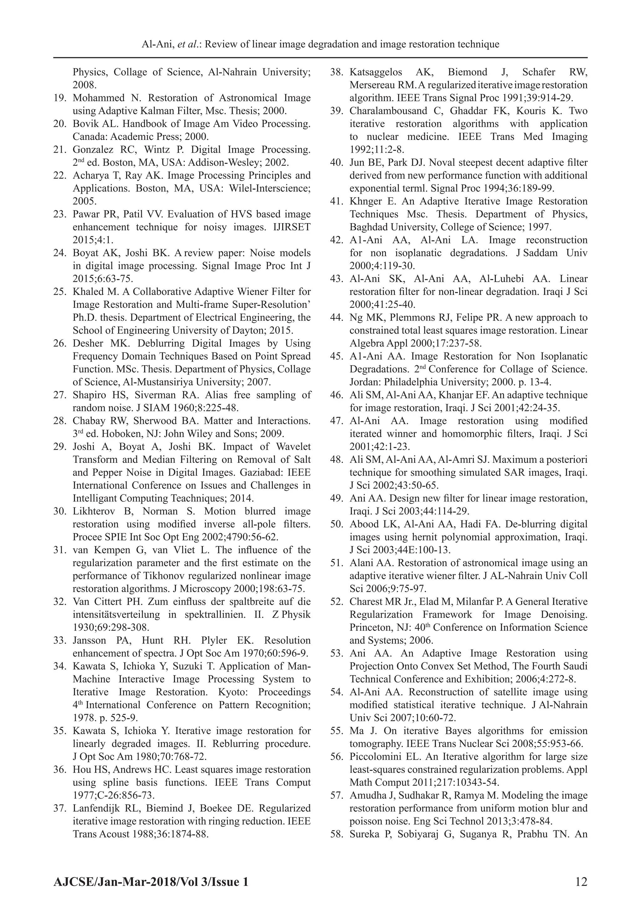 Review of Linear Image Degradation and Image Restoration Technique | PDF | Photo Editing ...